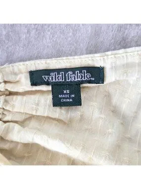 wild fable | Dresses | Babydoll Mini Dress Xs Light Yellow Cotton Short ...